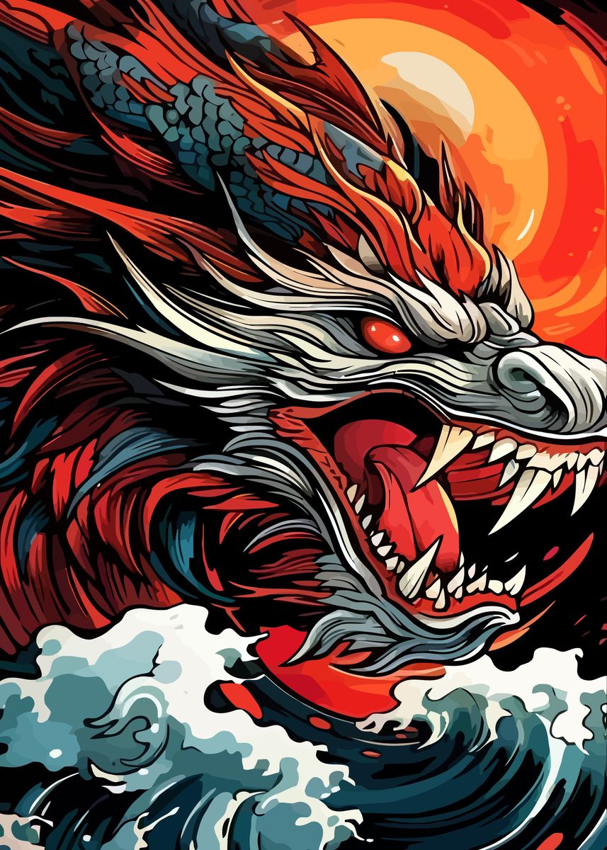 'Dragon' Poster, picture, metal print, paint by Futuner For | Displate
