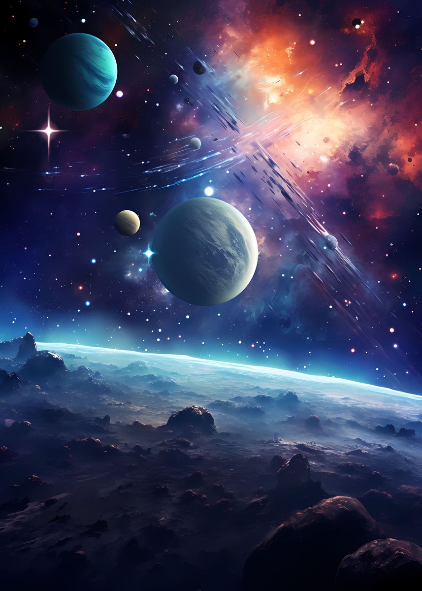 'Epic Space Galaxy Universe' Poster, picture, metal print, paint by ...