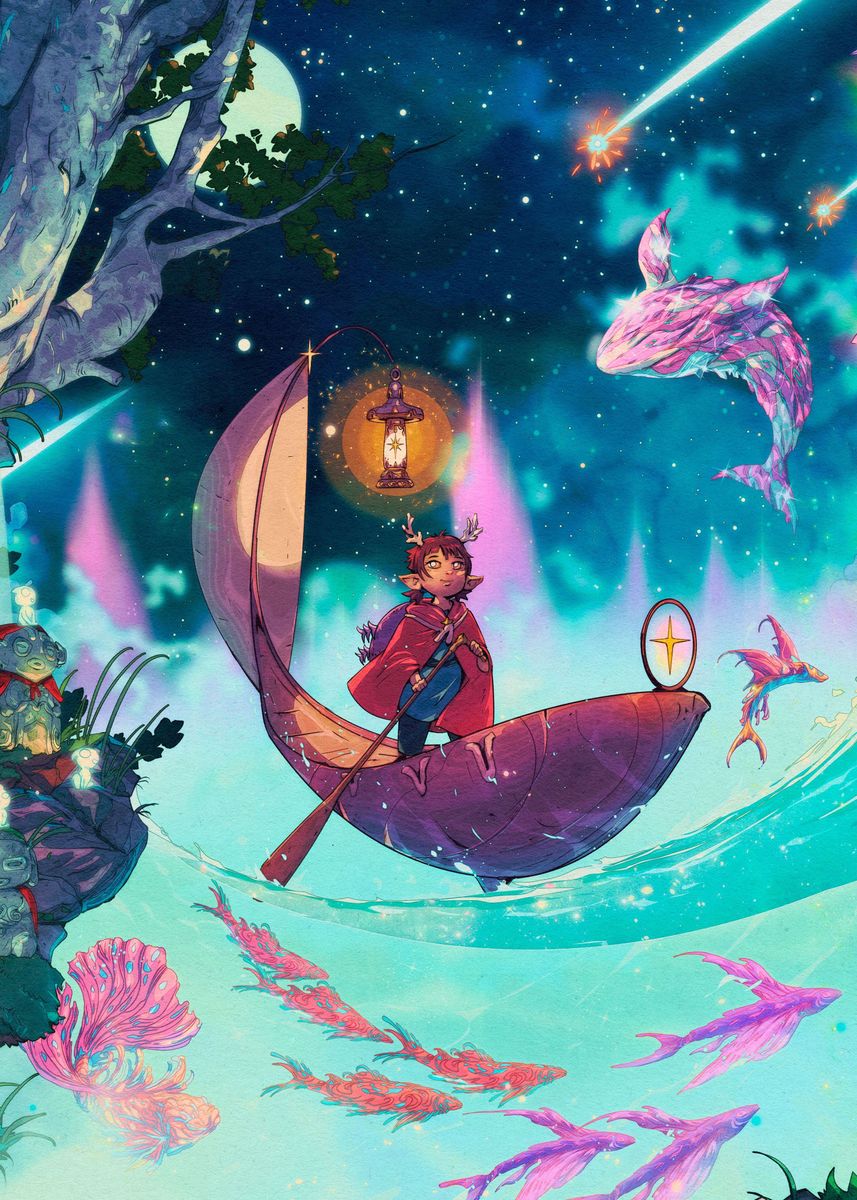 'Magical Crystal River' Poster, picture, metal print, paint by Keiji ...