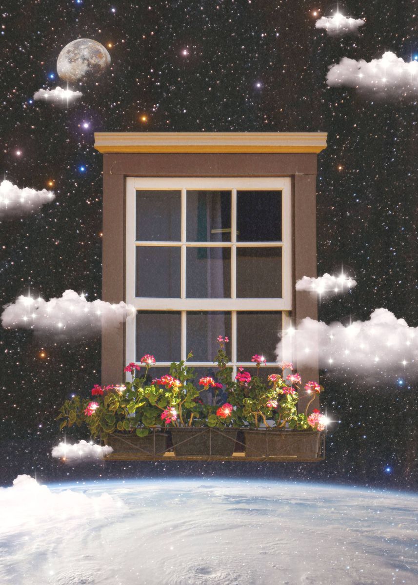 'Dreamy Cosmic Window' Poster, picture, metal print, paint by Elysian ...
