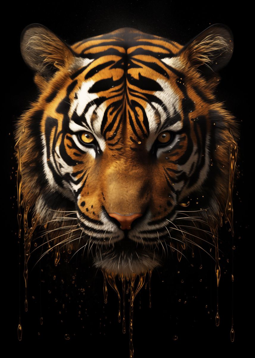'Black Dark Bengal Tiger' Poster, picture, metal print, paint by Zenz ...