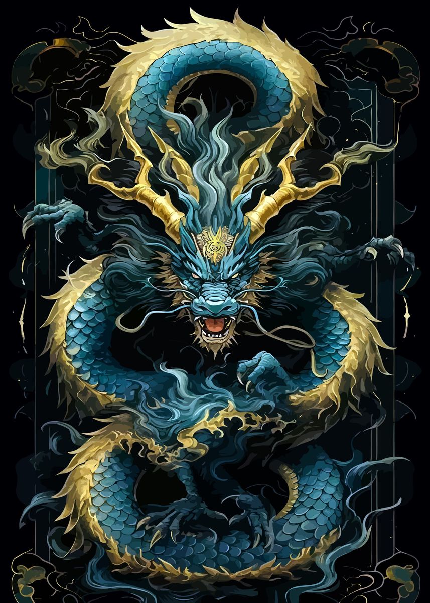 'Dragon' Poster, picture, metal print, paint by Futuner For | Displate