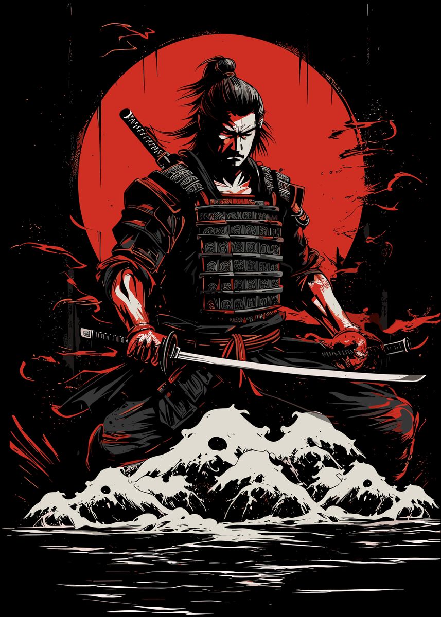 'Japanese Samurai' Poster, picture, metal print, paint by PosterSociety ...