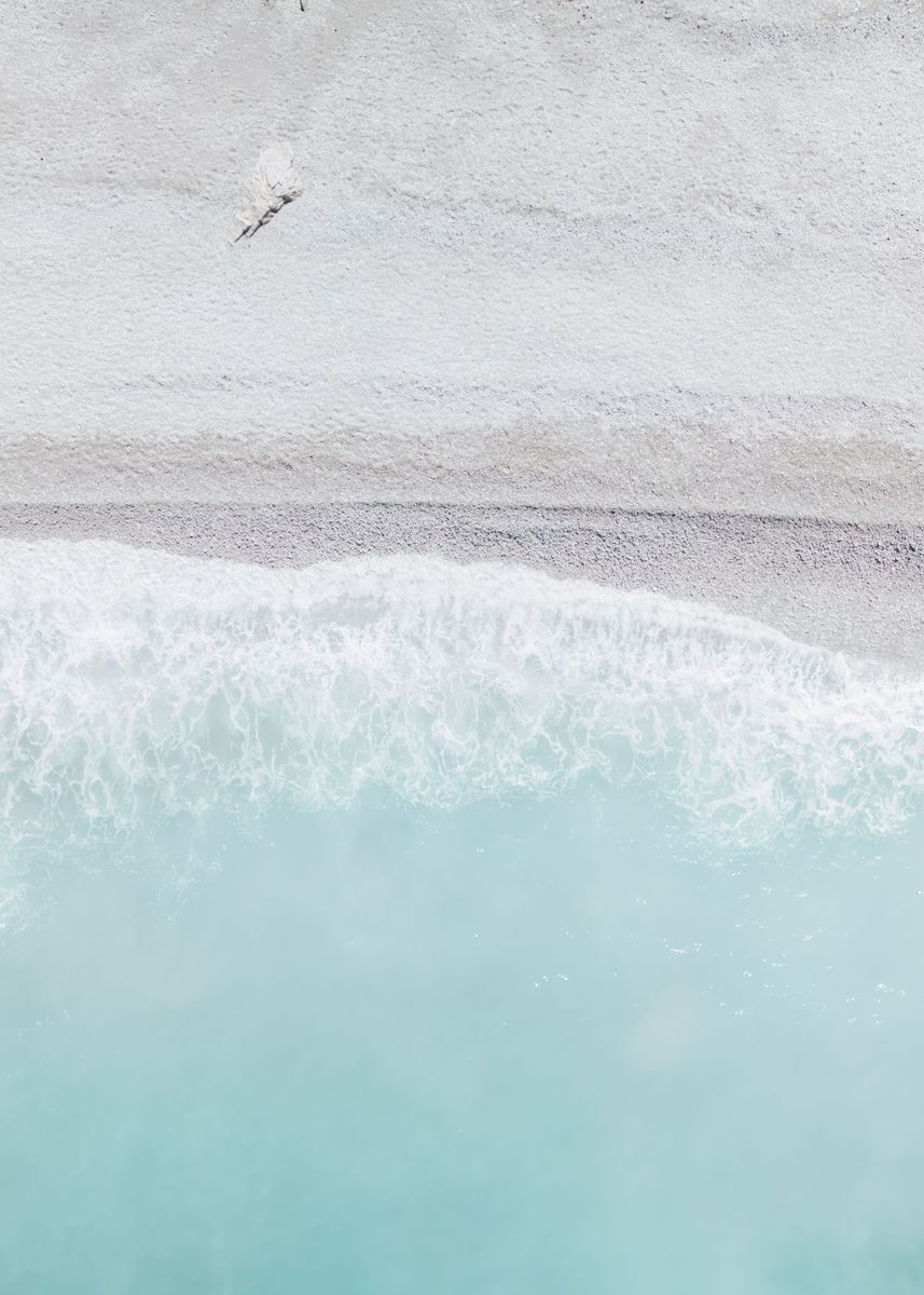 'Minimal Milky Blue Beach' Poster, picture, metal print, paint by ...