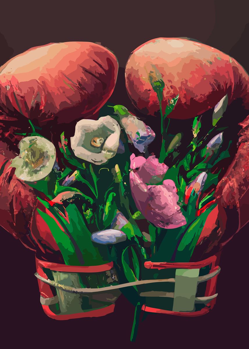 'Flower Boxing' Poster, picture, metal print, paint by maxdesign | Displate