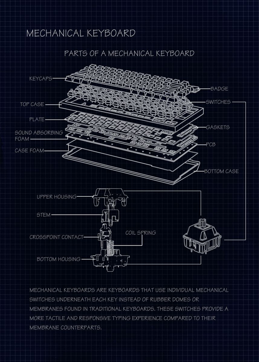 'Mechanical Keyboard' Poster, picture, metal print, paint by Naui Art ...