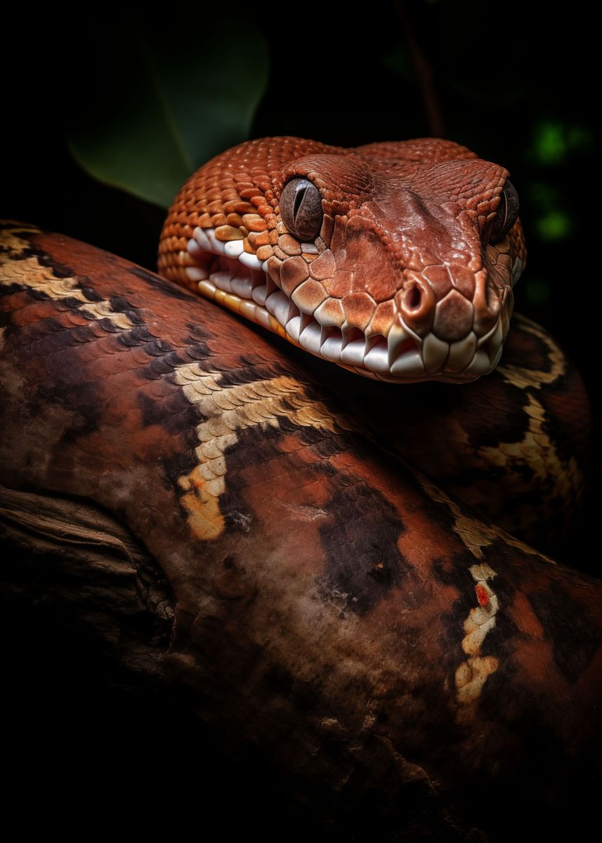 'Boa Constrictor Portrait' Poster, picture, metal print, paint by TK ...