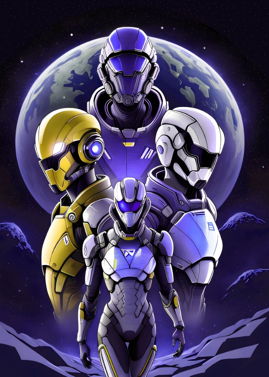 'divine space heroes' Poster, picture, metal print, paint by cotto Art ...