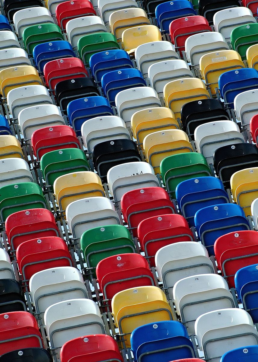 'Colorful stadium seats 02' Poster, picture, metal print, paint by ...