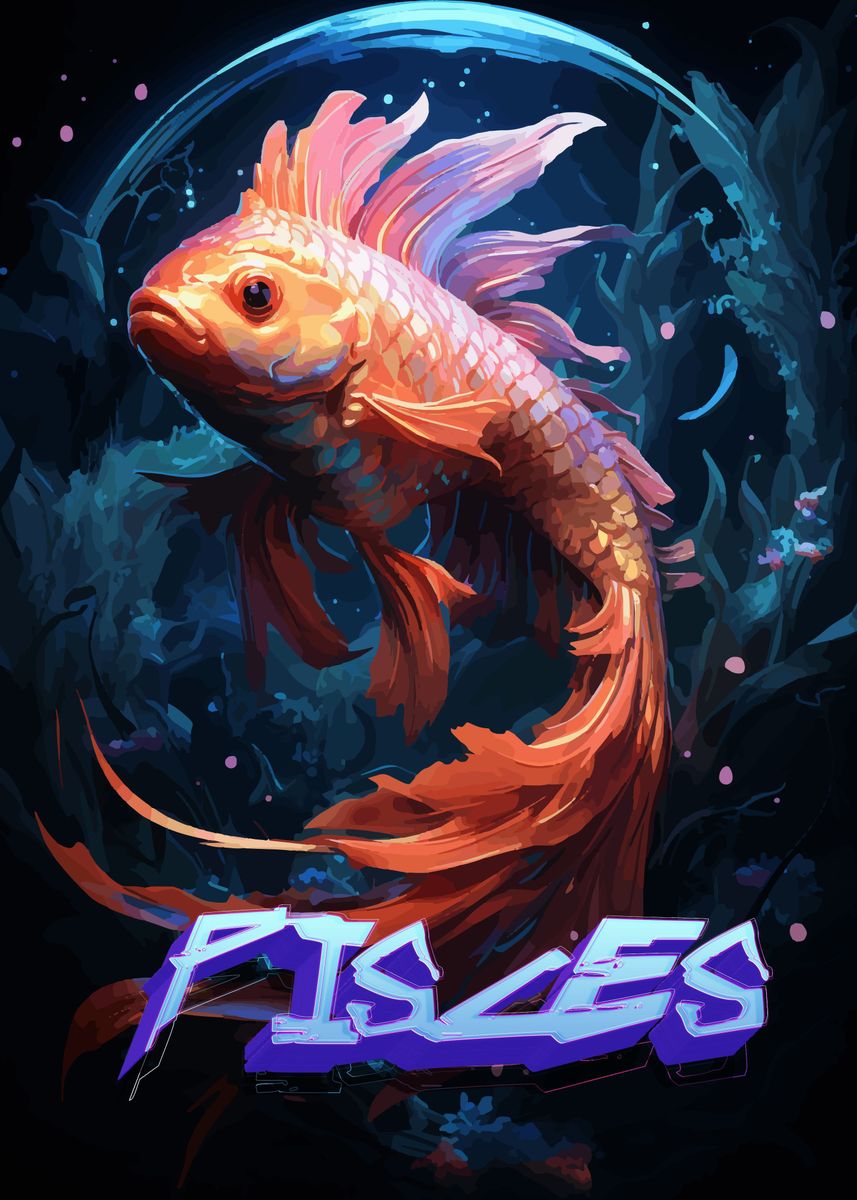 'Cyberpunk Zodiac Pisces' Poster, picture, metal print, paint by Stefan ...