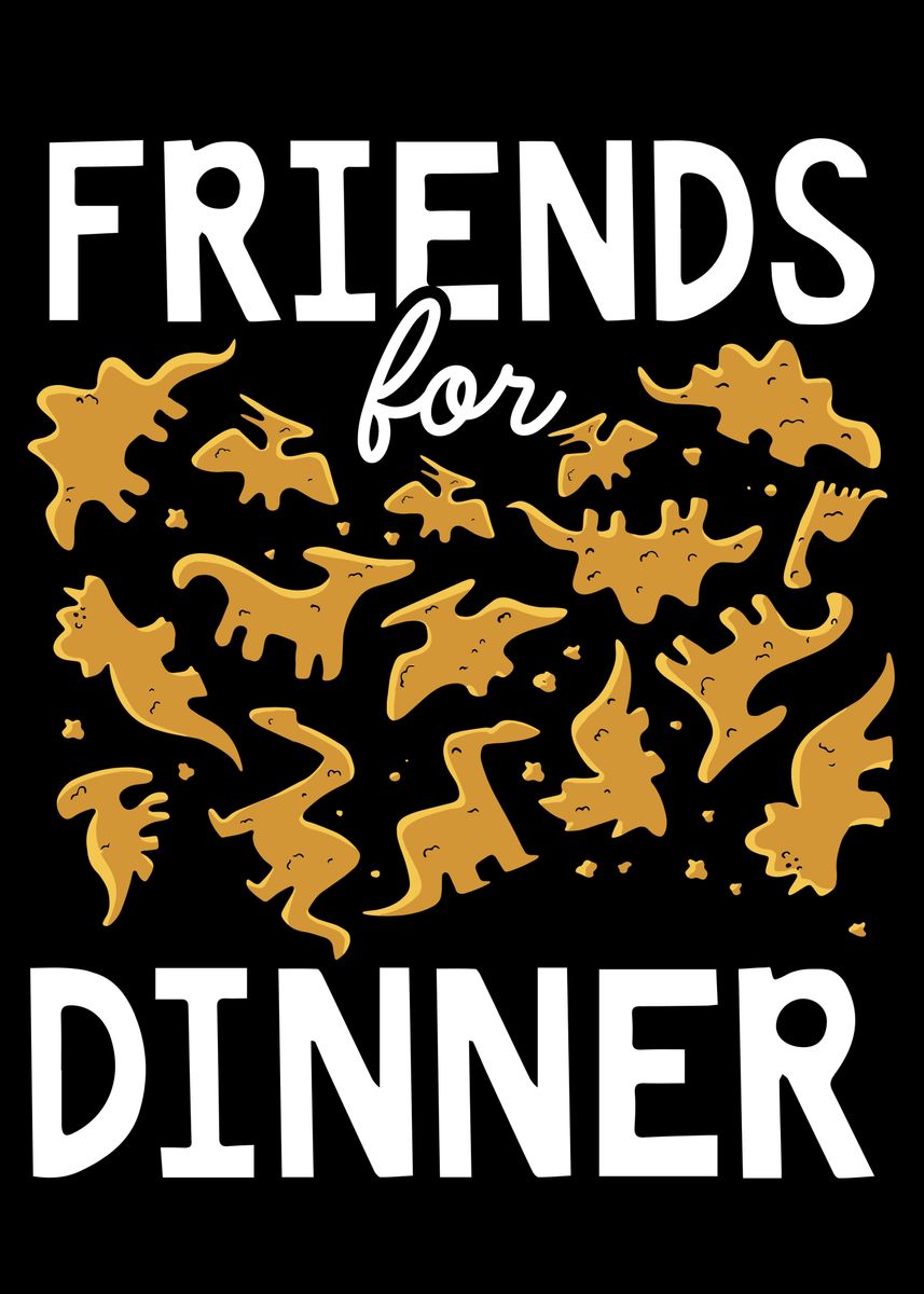 'Friends for dinner' Poster, picture, metal print, paint by BeMi | Displate