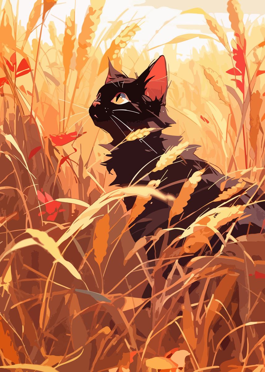 'The cute cat' Poster, picture, metal print, paint by Samuel Justin ...