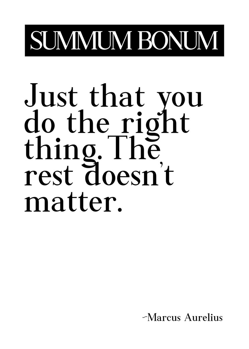 'Summum Bonum Quotation' Poster, picture, metal print, paint by Wezt ...