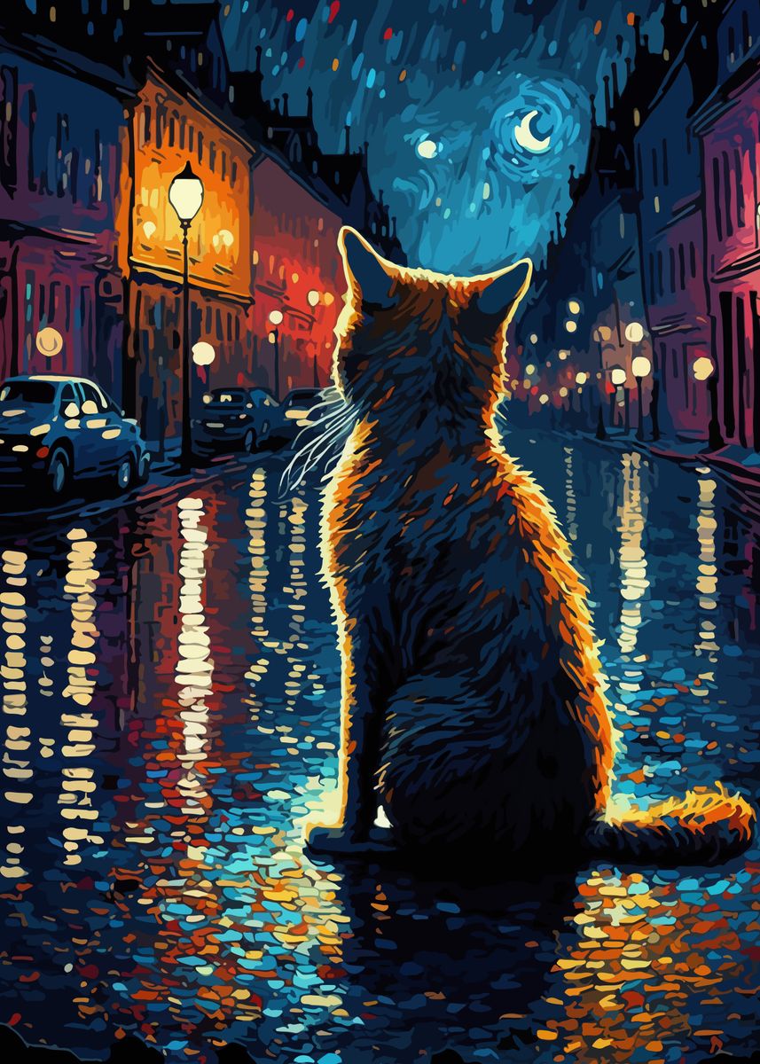 'The cute cat' Poster, picture, metal print, paint by Samuel Justin ...
