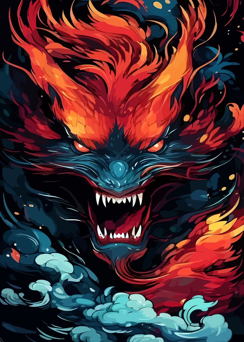 'Dragon' Poster, picture, metal print, paint by Futuner For | Displate