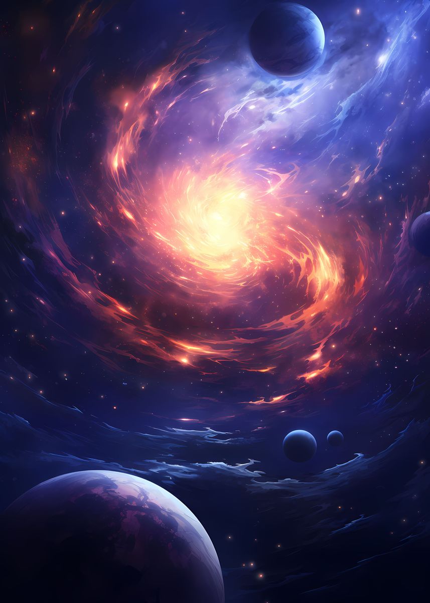 'Epic Space Galaxy Universe' Poster, picture, metal print, paint by ...