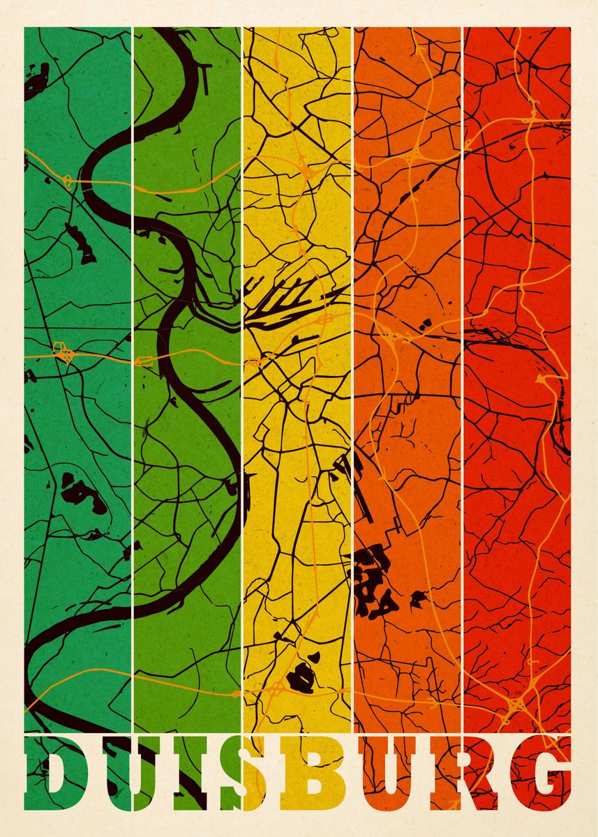 'Duisburg Germany' Poster, picture, metal print, paint by Ryan Proffitt ...