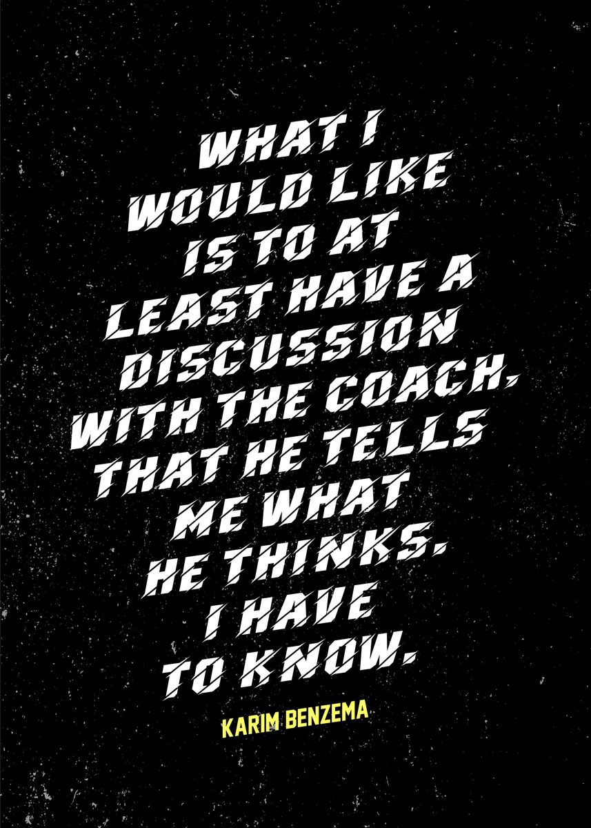 'karem benzema quotes ' Poster, picture, metal print, paint by Trending ...