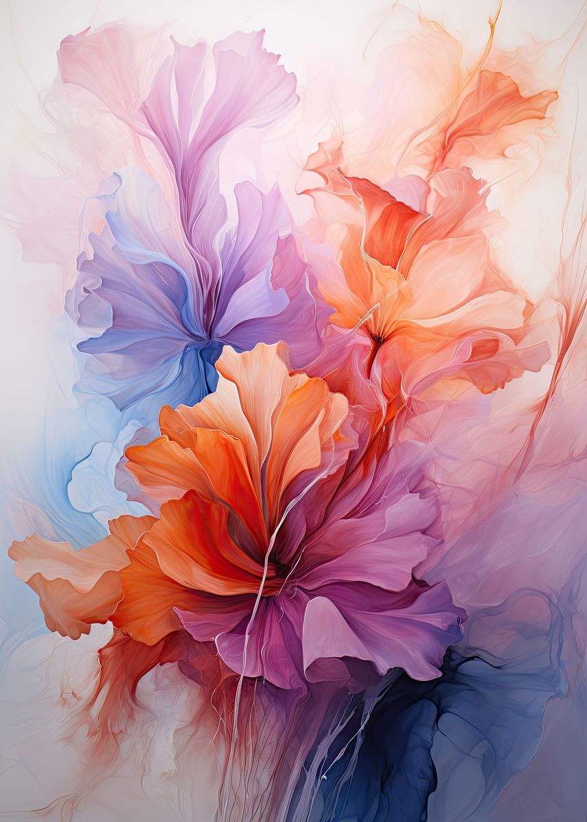 'Abstract flower 04' Poster, picture, metal print, paint by Jerhus ...