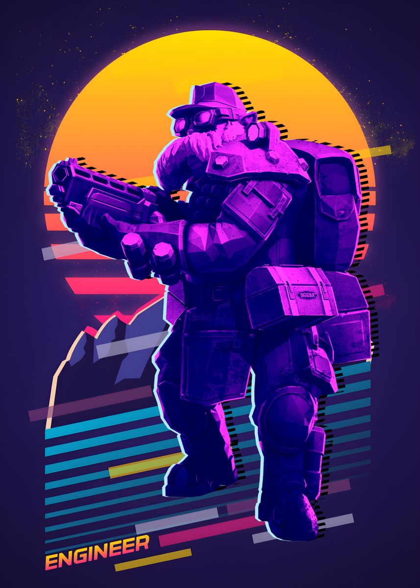 'Retro engineering neon' Poster, picture, metal print, paint by Ayen ...