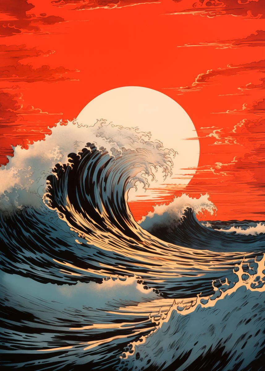 'Rogue Wave' Poster, picture, metal print, paint by The creative Hub ...