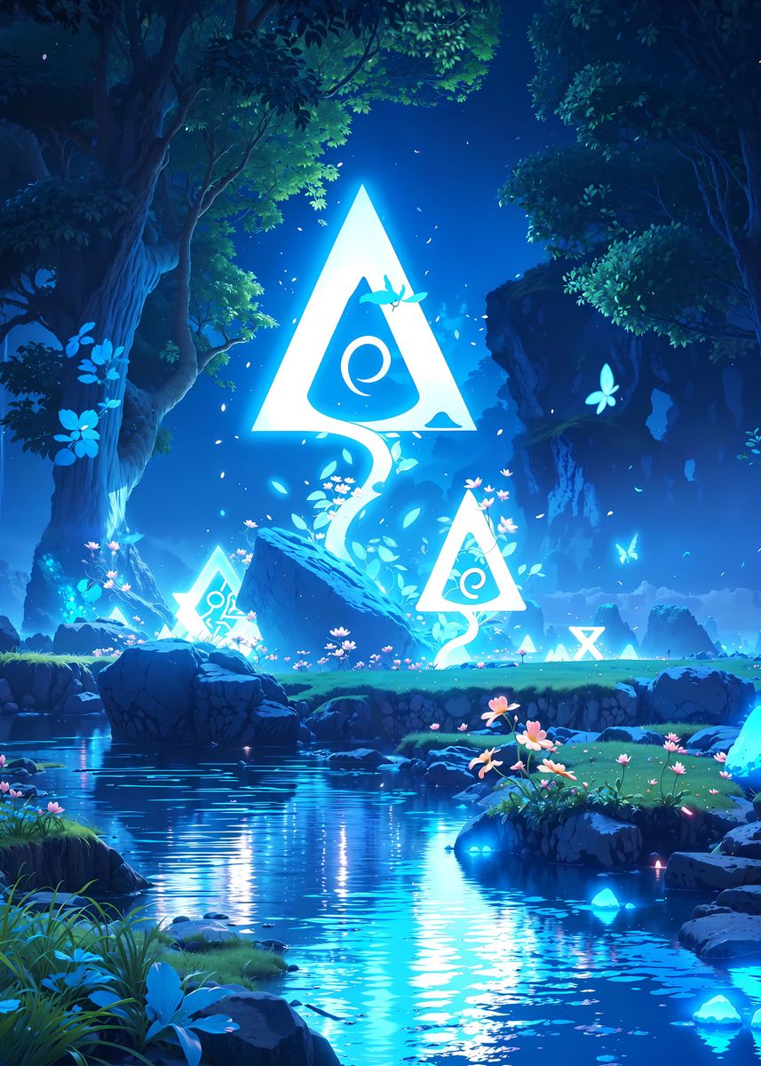 'Forest Runes' Poster, picture, metal print, paint by SideygitArt ...