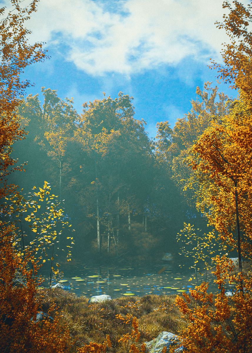 'Autumn Forest' Poster, picture, metal print, paint by Mads Samuel ...