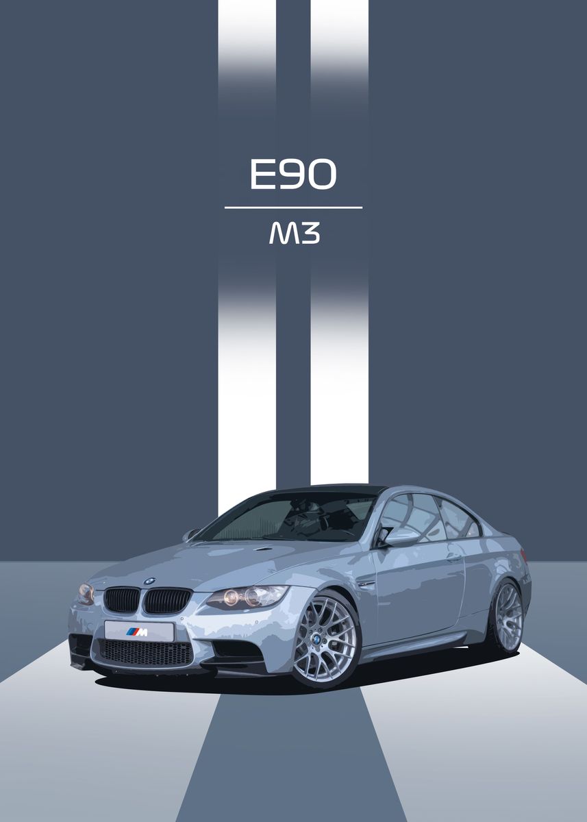 'The BMW E90 M3' Poster, picture, metal print, paint by Full Throttle ...