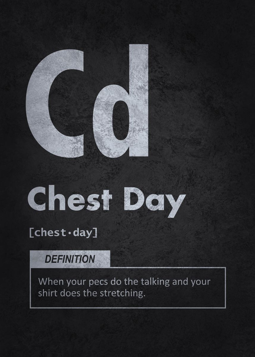 'Chest Day Funny Gym' Poster, picture, metal print, paint by CHAN ...