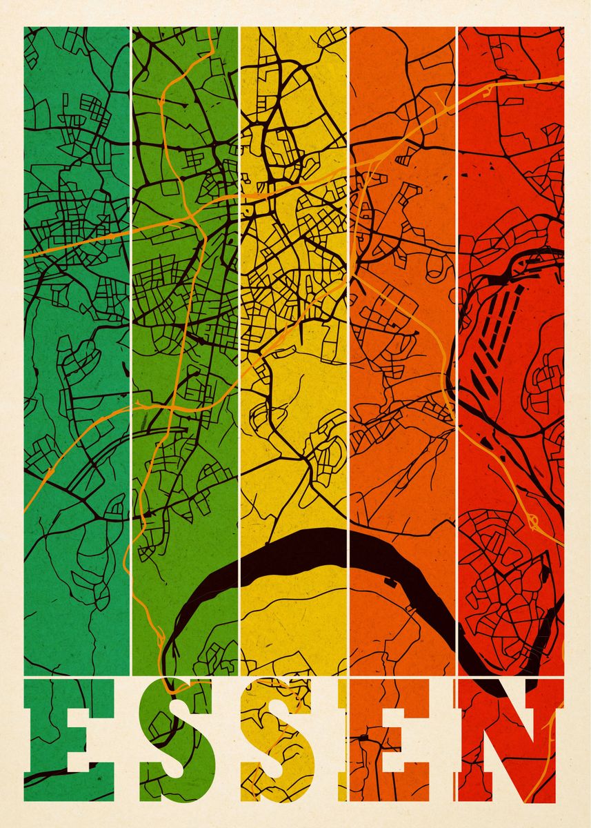 'Essen Germany' Poster, picture, metal print, paint by Ryan Proffitt ...