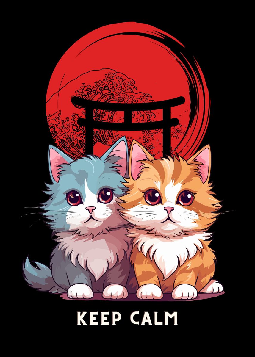 'Keep Calm Cats' Poster, picture, metal print, paint by Dyn Creative ...