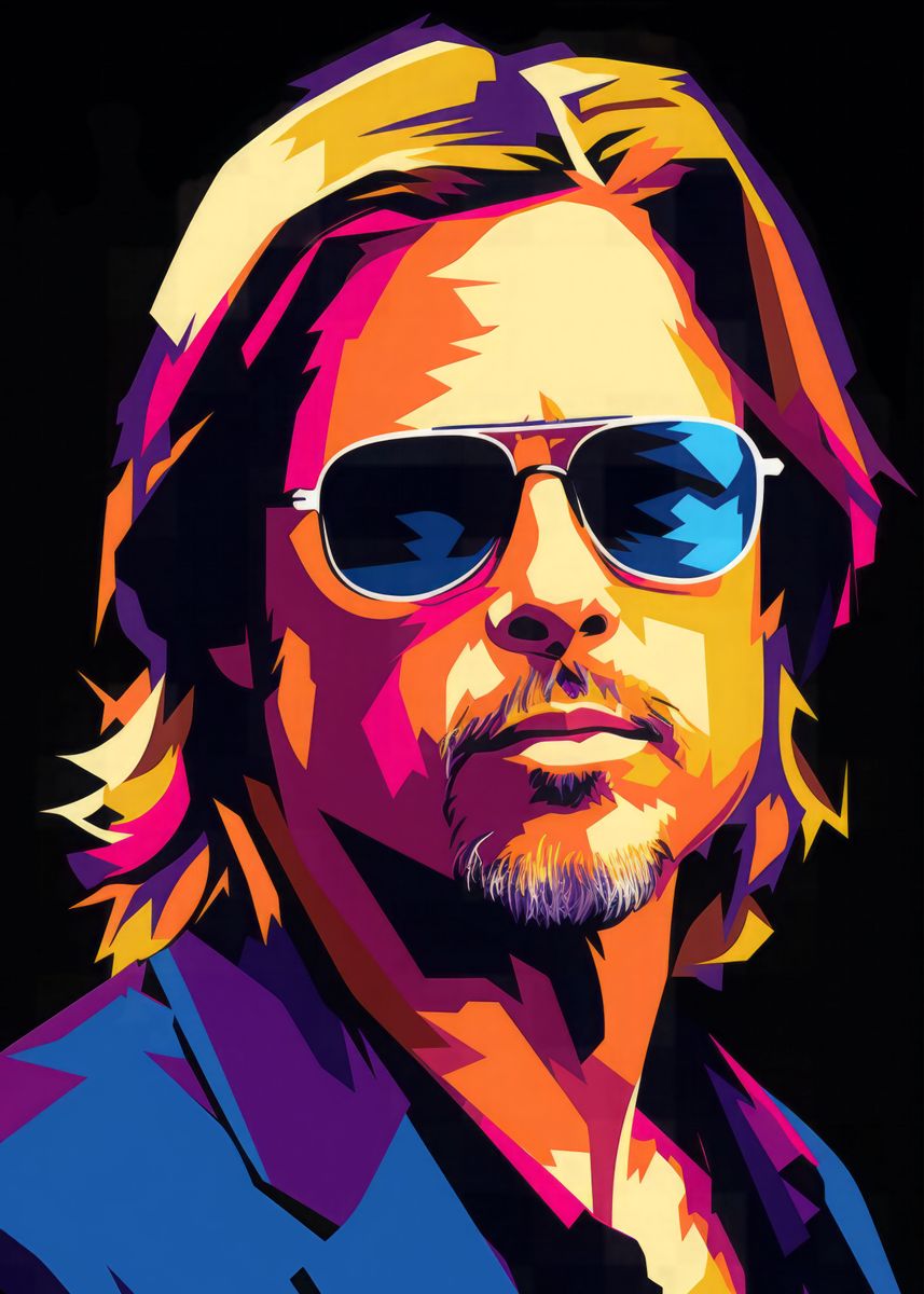 'Brad Pitt' Poster, picture, metal print, paint by Graphics GC | Displate
