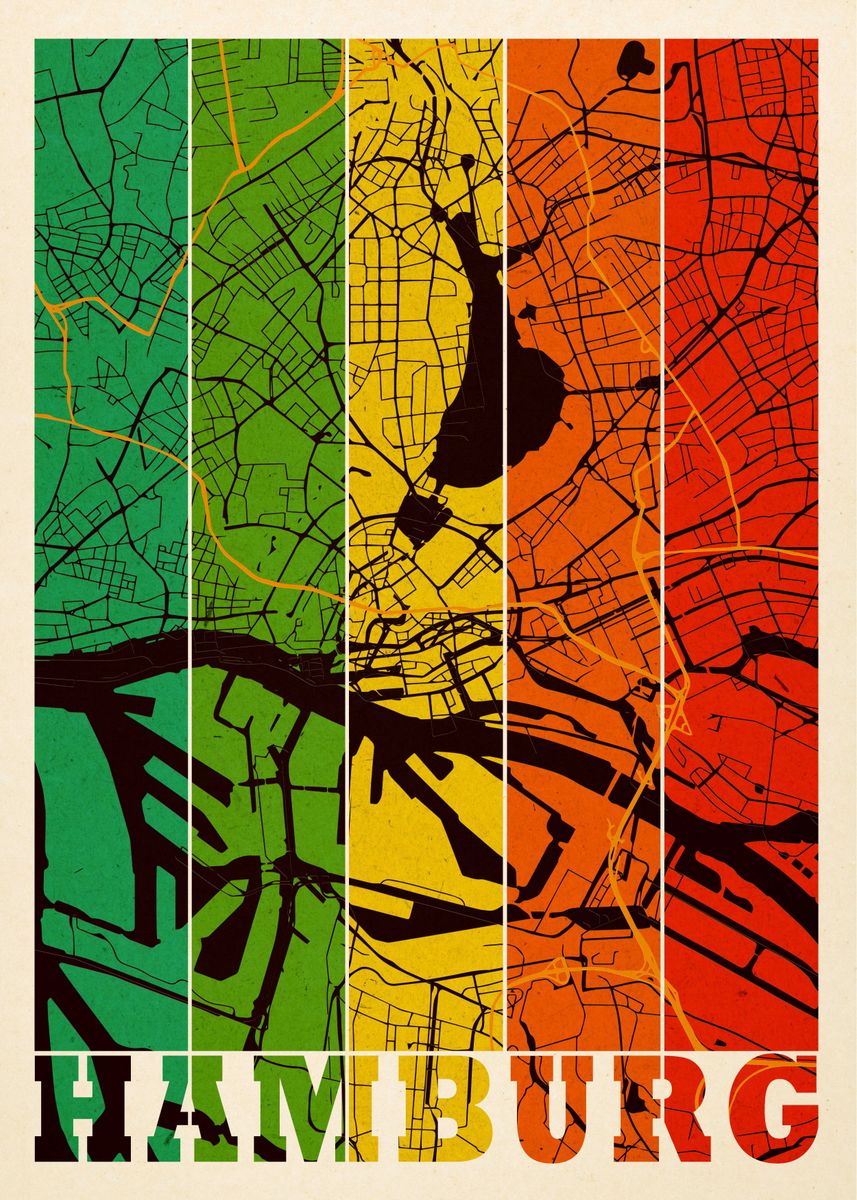 'Hamburg Germany' Poster, picture, metal print, paint by Ryan Proffitt ...