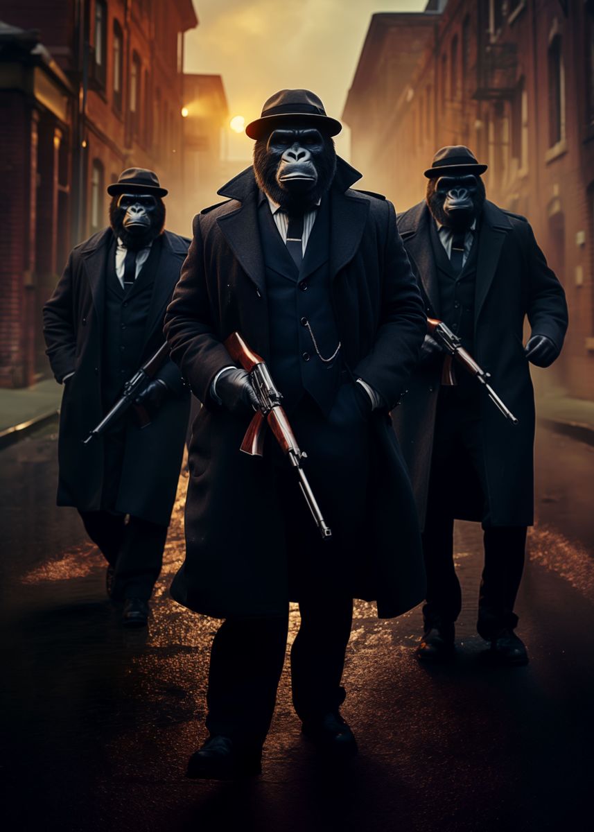 'Gorilla Gangsters' Poster, picture, metal print, paint by Notorious ...