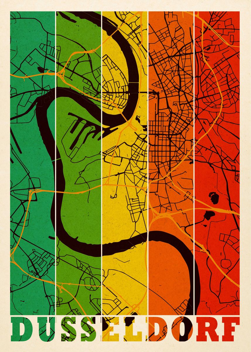 'Dusseldorf Germany' Poster, picture, metal print, paint by Ryan ...