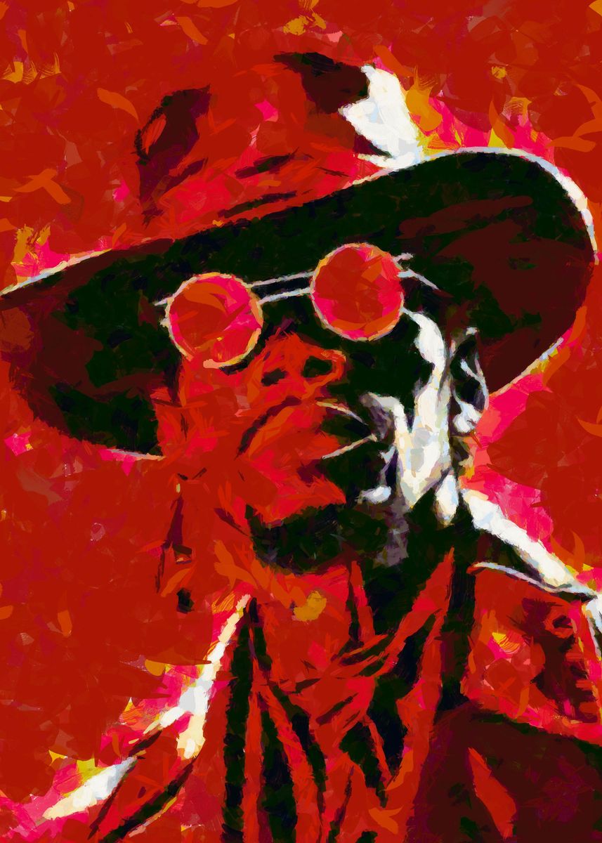 'Red cowboy abstract' Poster, picture, metal print, paint by Dark Zeka ...