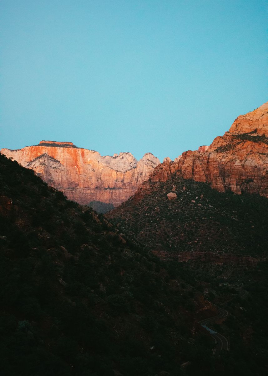 'Crimson Cliff Dusk' Poster, picture, metal print, paint by Hendrik ...