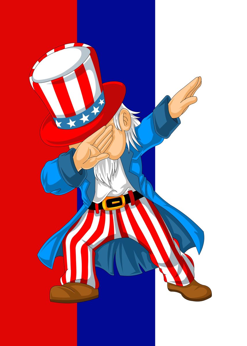 'uncle sam dabbing' Poster, picture, metal print, paint by Yacoub Al ...
