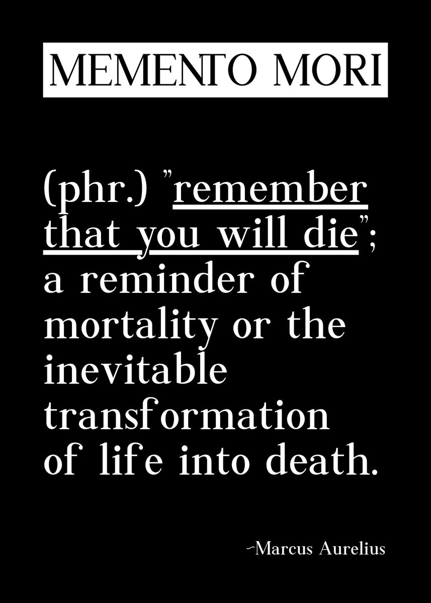 'Memento Mori Definition' Poster, picture, metal print, paint by Wezt ...