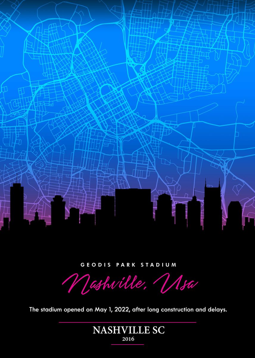 'Nashville' Poster, picture, metal print, paint by Kaye Whitesel | Displate