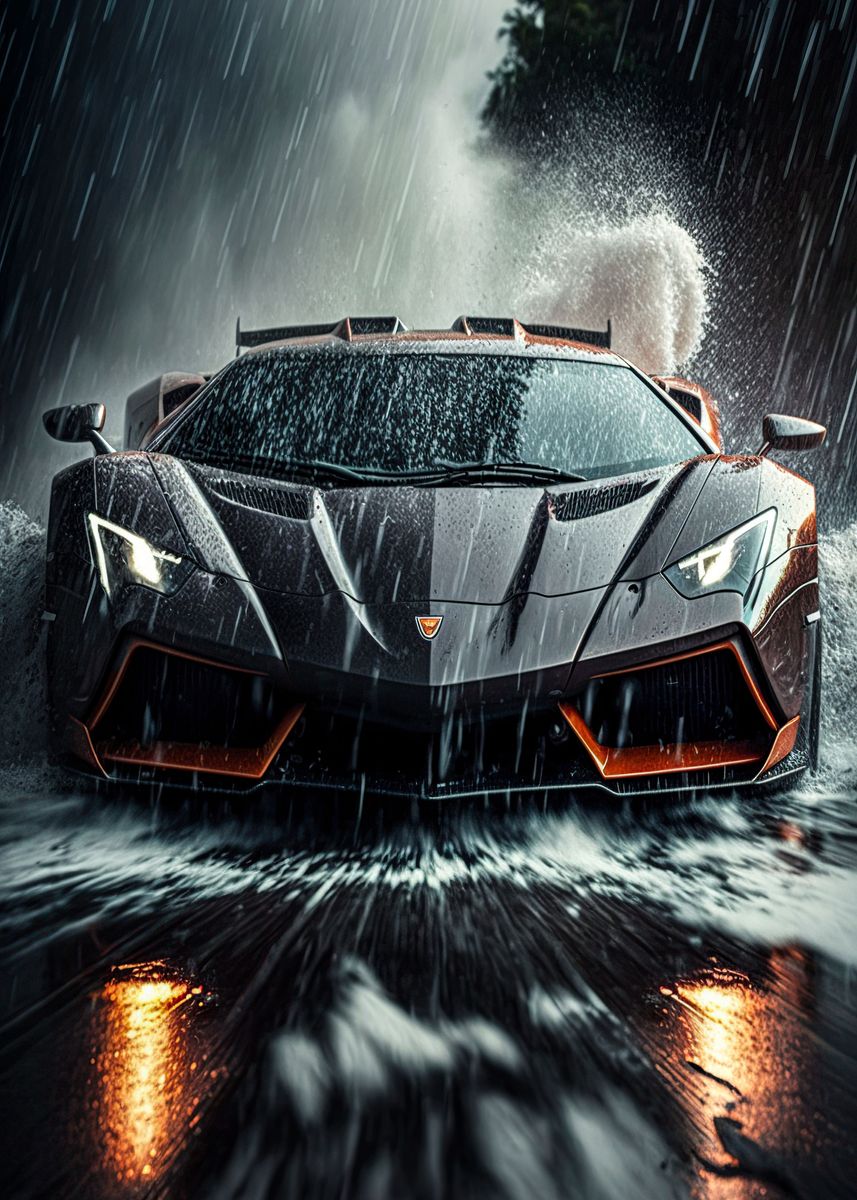 'Black Super Car ' Poster, picture, metal print, paint by reza za ...