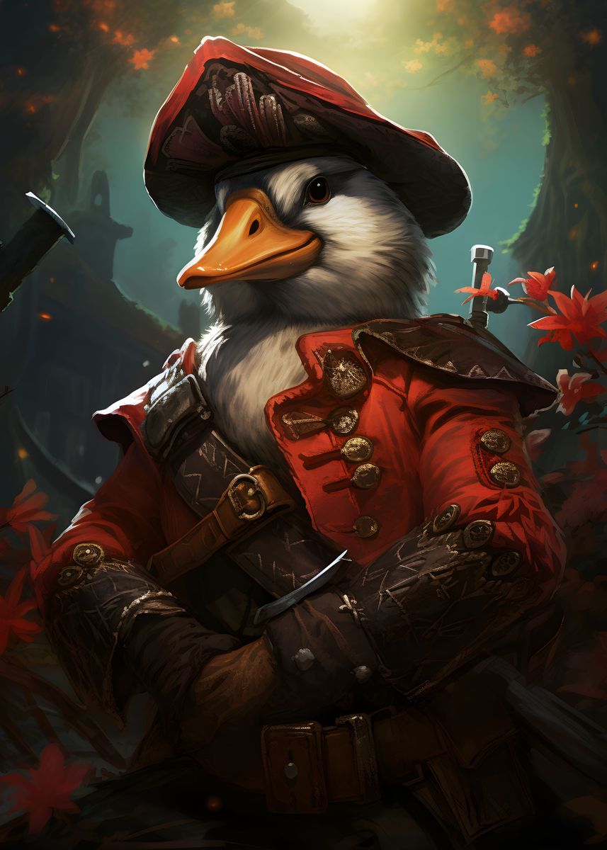 'Duck medieval warrior' Poster, picture, metal print, paint by OTASTD ...