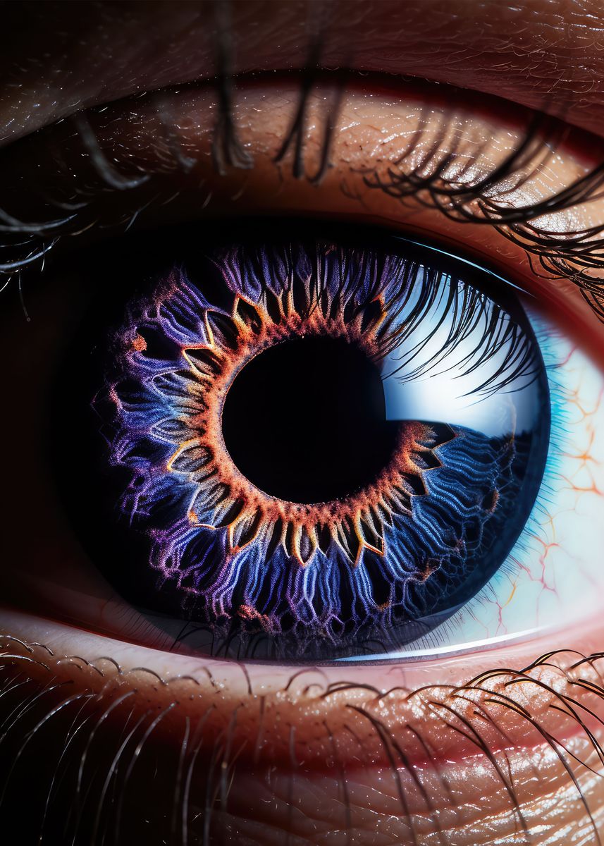 'Macro Iris Eye photography' Poster, picture, metal print, paint by Ji ...