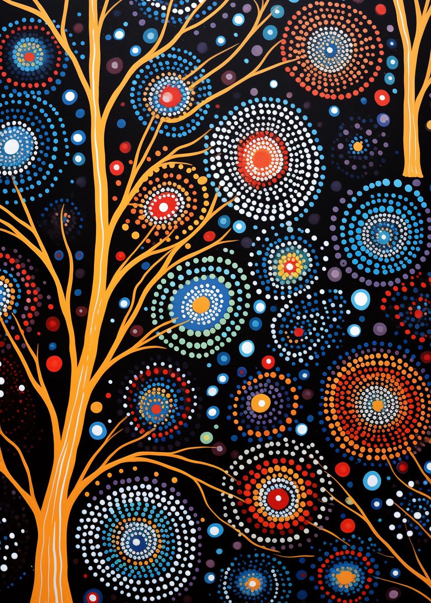 'Abstract Dot Painting' Poster, picture, metal print, paint by Eline ...