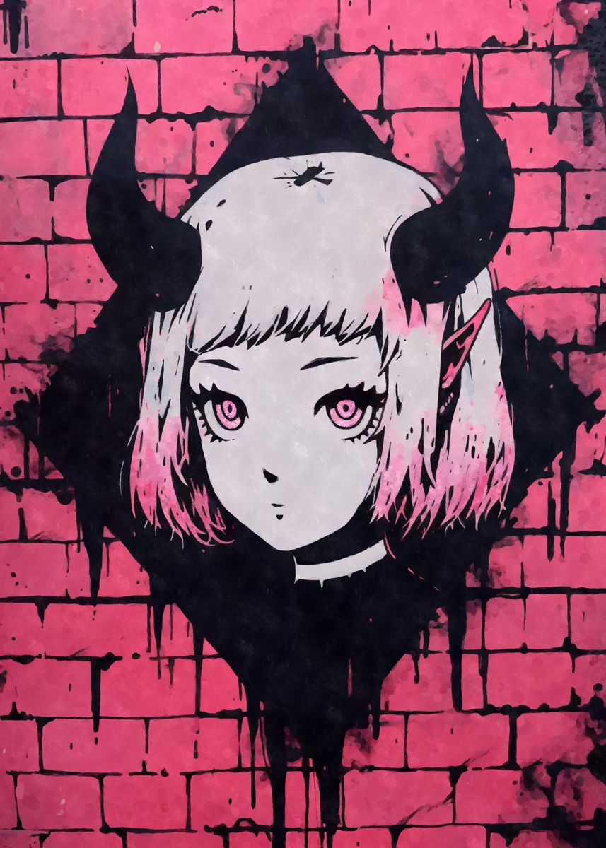 'Devil Goth Anime Girl' Poster, picture, metal print, paint by Masaki ...