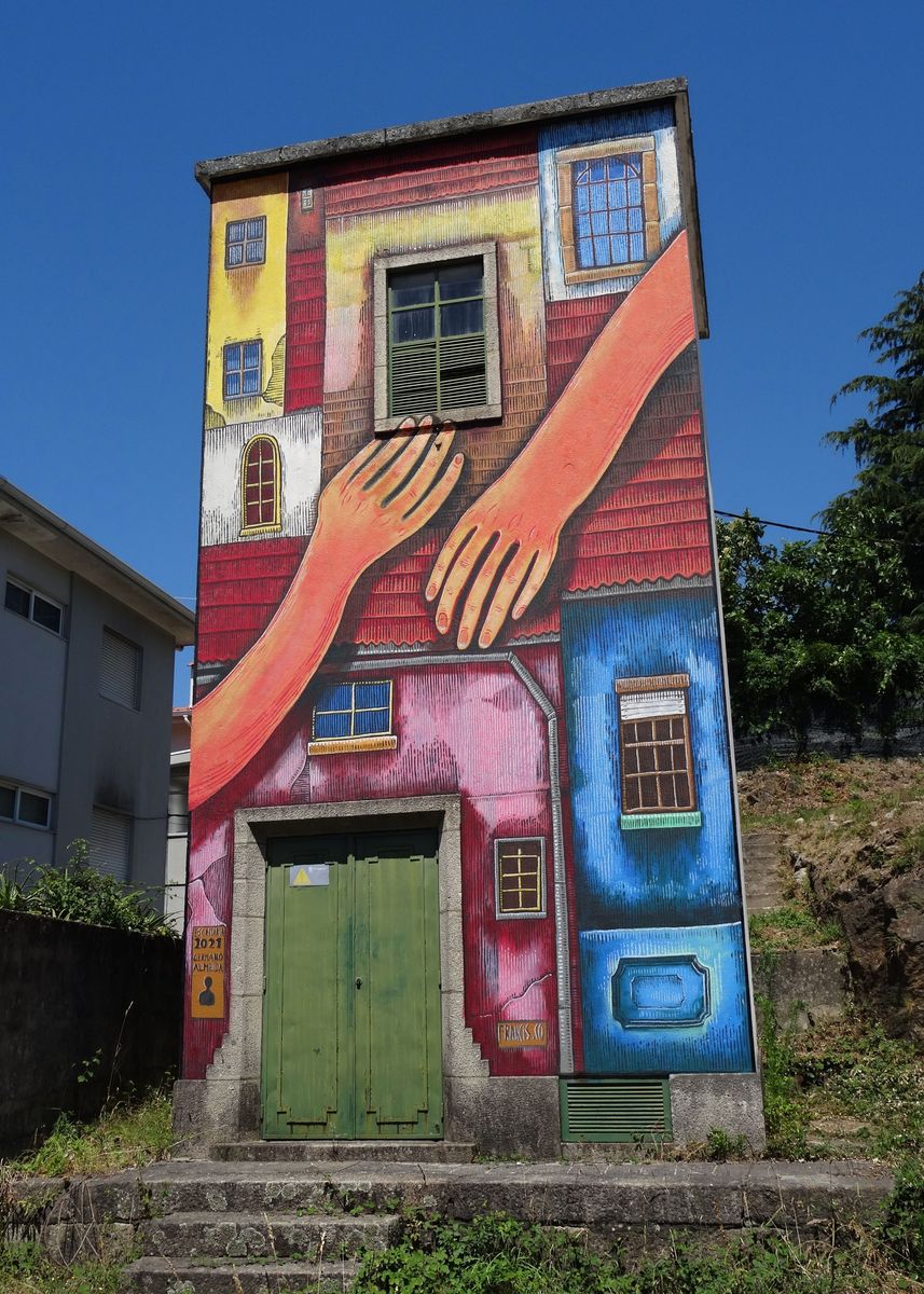 'Colorful painted house' Poster, picture, metal print, paint by ...