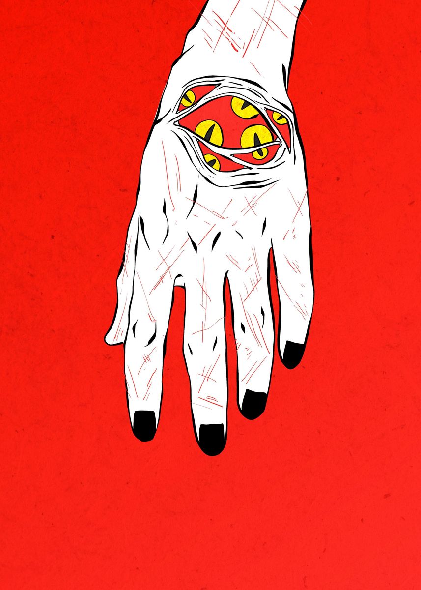 'demon hand' Poster, picture, metal print, paint by eunoia | Displate