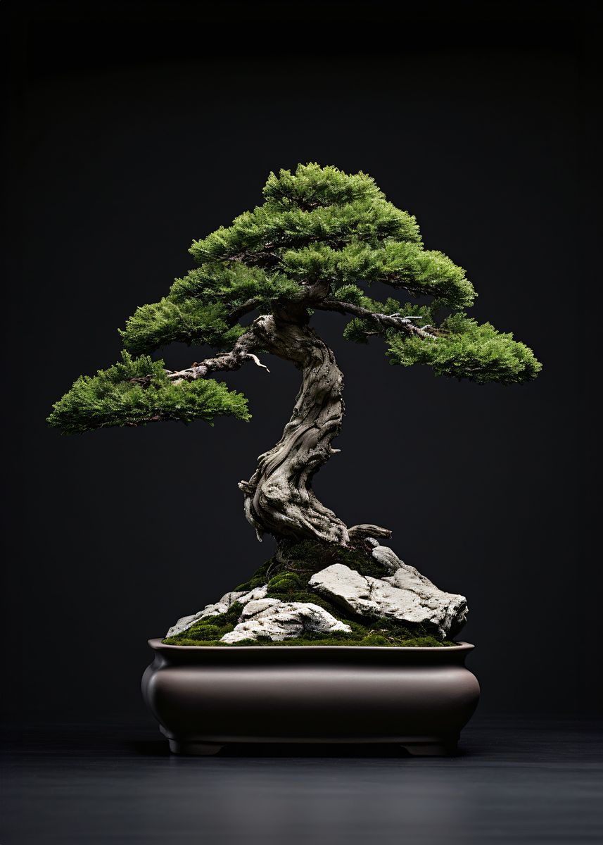 'Zen Bonsai Tree In Pot' Poster, picture, metal print, paint by Vars ...