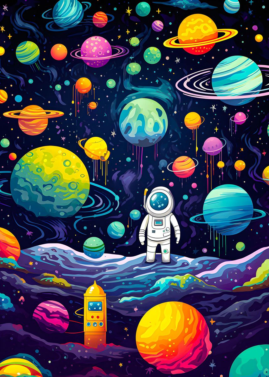 'Galactic Explorers Boys' Poster, picture, metal print, paint by Berly ...