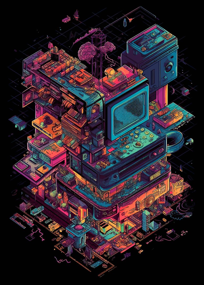 'Nintendo pixel painting' Poster, picture, metal print, paint by Game ...